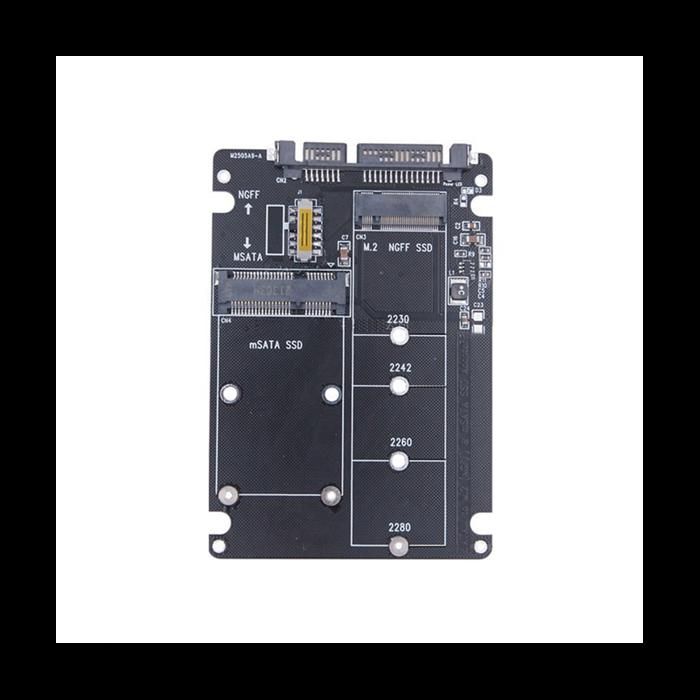 M.2 SSD à Semi-Conducteurs Vers Sata3 Ngff Msata Vers Carte Adaptateur SéRie Double Usage 2 en 1 ...