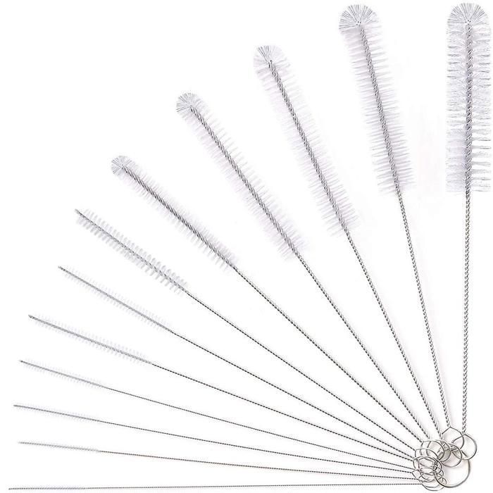 Cleaning Brushes, 12 Piece Set 24 Cm Long Brushes, Bottle Cleaning Brushes - Blanc - Cdiscount ...