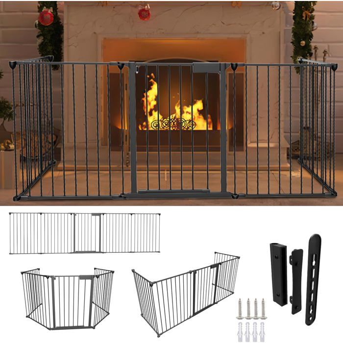 Ansobea Barrière de Protection de cheminée avec Porte de 310 cm en ...