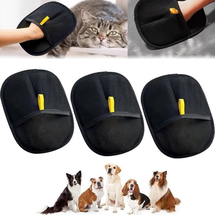 Gants anti-poils pour animaux à effet statique, double face pour ...