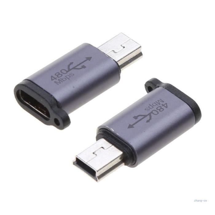 Type C to Mini USB-M5TD Micro USB Mini USB type-c adaptateur mâle ...