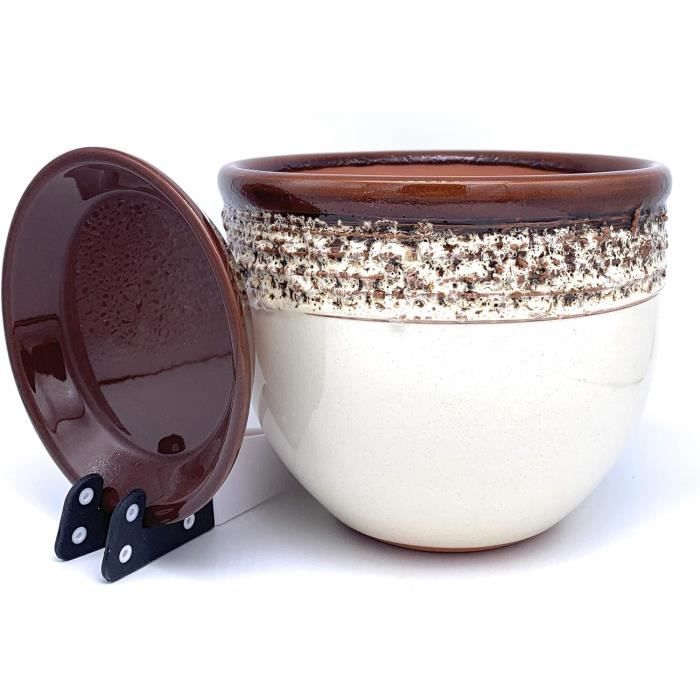 Soleil Gâteaux Terre Cuite Émaillée Pot De Fleurs Avec Soucoupe Pot De ...