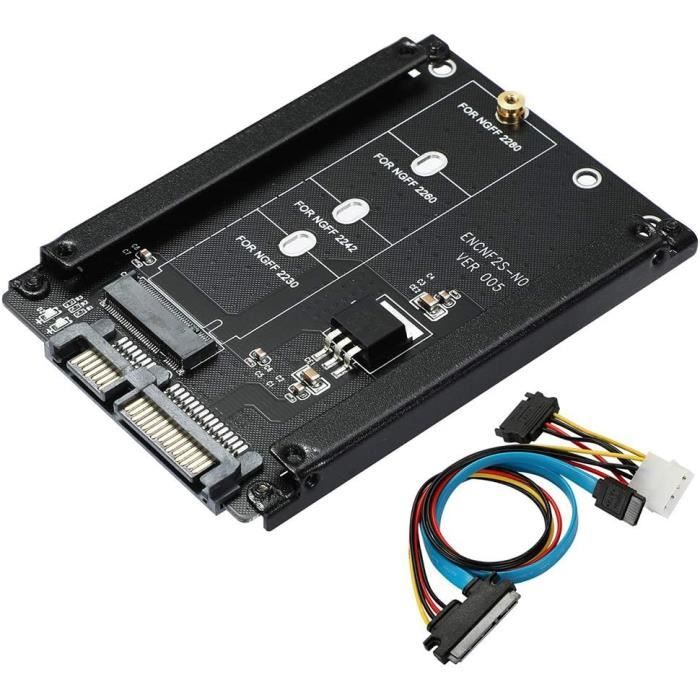 M.2 NGFF vers SATA 2.5'' Carte Adaptateur, M.2 Key B-M SSD vers SATA 6G d'interface Carte A838 ...