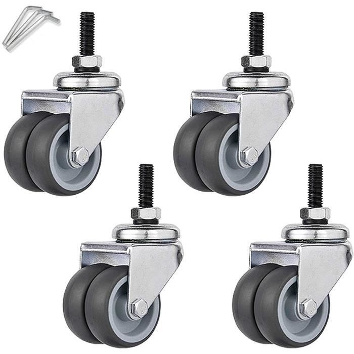 Roulettes à Tige pivotante de 2"Roue de Remplacement Robuste, Roue ...