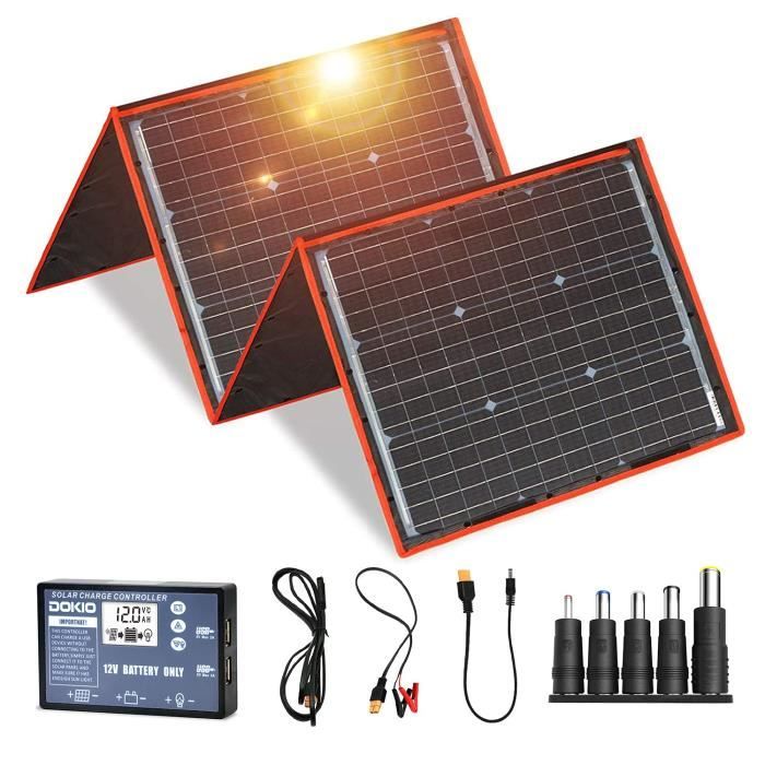200W Kit Panneau solaire pliable portable monocristallin avec 2 ports USB Pour Plein air A16 ...