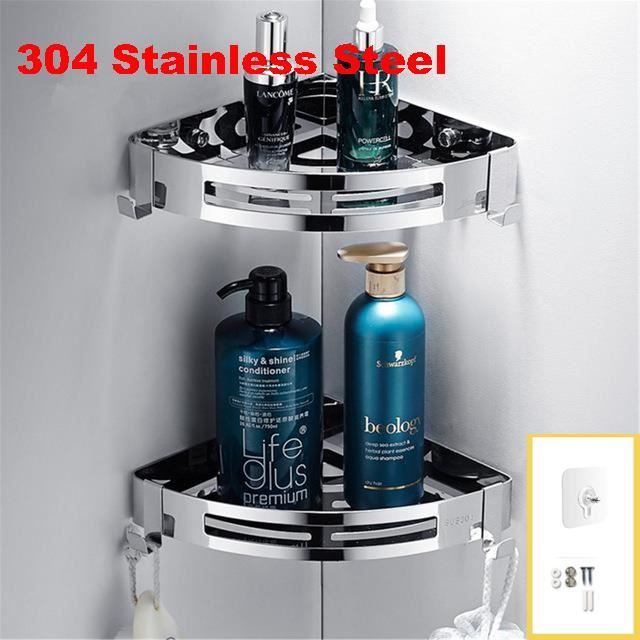 Etagère murale,Trépied d'angle de douche en acier inoxydable 304 ...