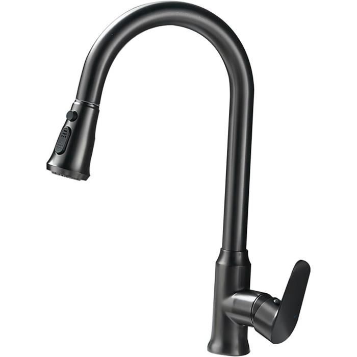 Robinet De Cuisine Rabattable Avec Douchette, Mitigeur Evier Cuisine ...