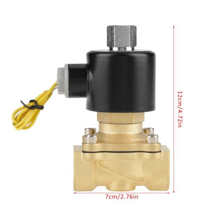 Cikonielf Valve Électrovanne électrique en laiton de type normalement ouvert 12V DC G3 / 4 'N ...