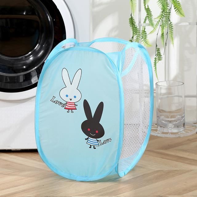 Panier à linge,Blue-love rabbit--Mir à linge pliant pour vêtements ...