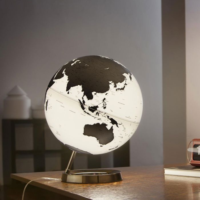 Globe terrestre lumineux design blanc noir sur socle noir - Cdiscount ...