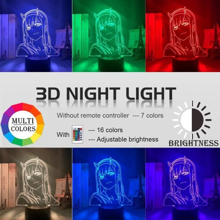 Jeu Undertale Veilleuse Anime 3D Illusion Lampe - 7 Couleurs Tactile À ...