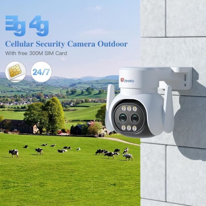 3G-4G Lte Caméra Surveillance Extérieure Avec Carte Sim,Ip Caméra Avec ...