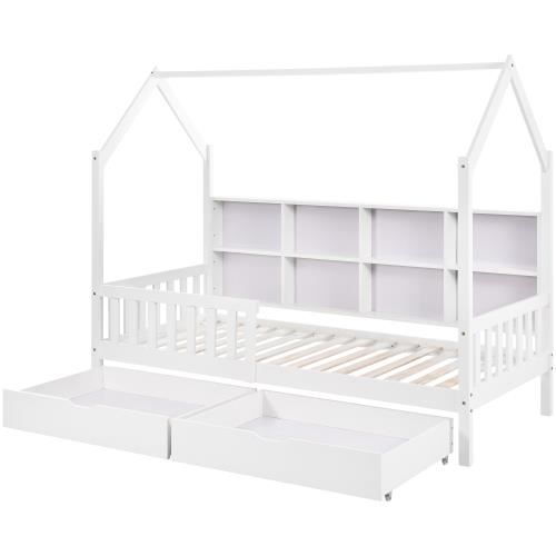 Family Bed lit enfant avec étagères multifonctions rangement étagère à ...