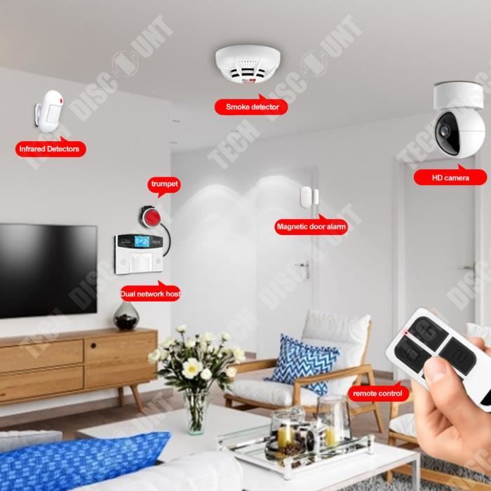 Alarme Infrarouge - TD® - Wifi + GSM - 120 dB - Double Réseau ...