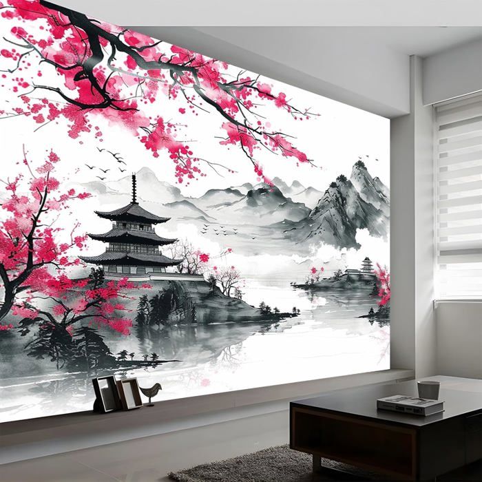 Papier Peint Panoramique Cerisier Japonais