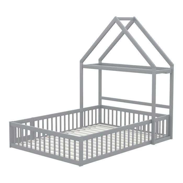 Lit Cabane Enfant 140x200 - avec Barrière de Sécurité - Lit Enfant ...