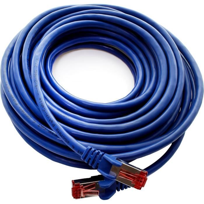 Câble Réseau Cat.6 5M Bleu 1 X Câble Ethernet Câble Réseau Lankabel Cat6 Lan Sftp Pimf Patchcord ...