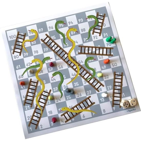 Jeu De Société Serpents Et Échelles Grand-Grand Jeu D'Échelle, Lavable ...