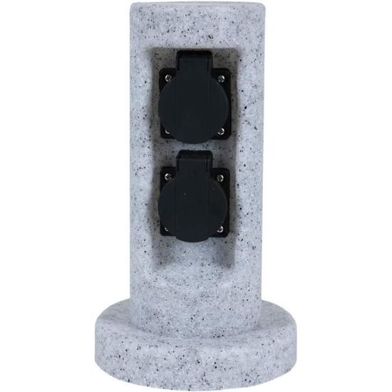 Colonne Multiprise 2 Prises Ronde Aspect Pierre 27 Cm De Hauteur[O2086 ...