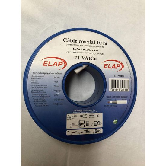 CÂBLE COAXIAL 10 m 21 VAtCa - Cdiscount Bricolage