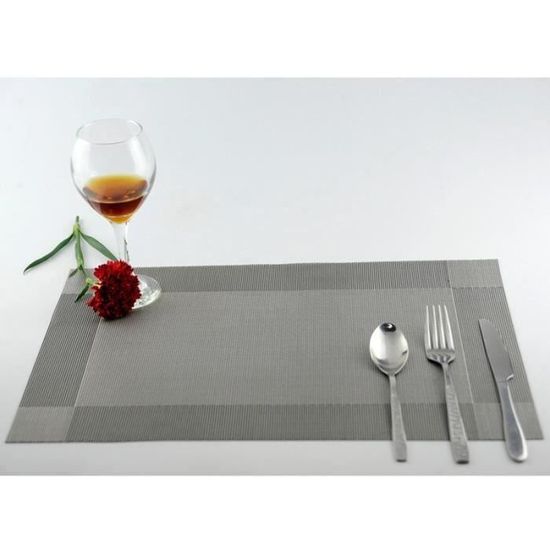BUYFUN-Lot de 4 Sets de Table Napperons Tressés Rectangulaire en PVC ...