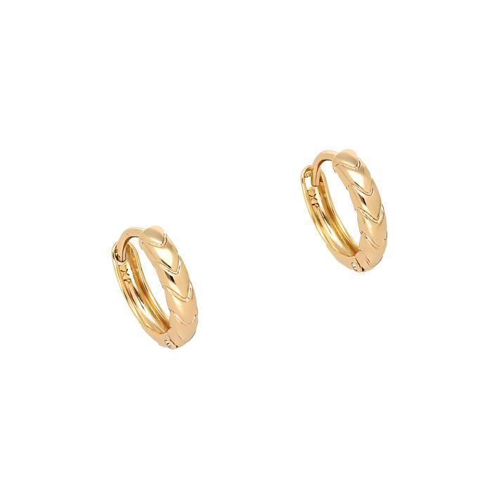 Boucles d'Oreilles - Femme - Créoles - Jonc - Ciselé - Fermoir Clip ...