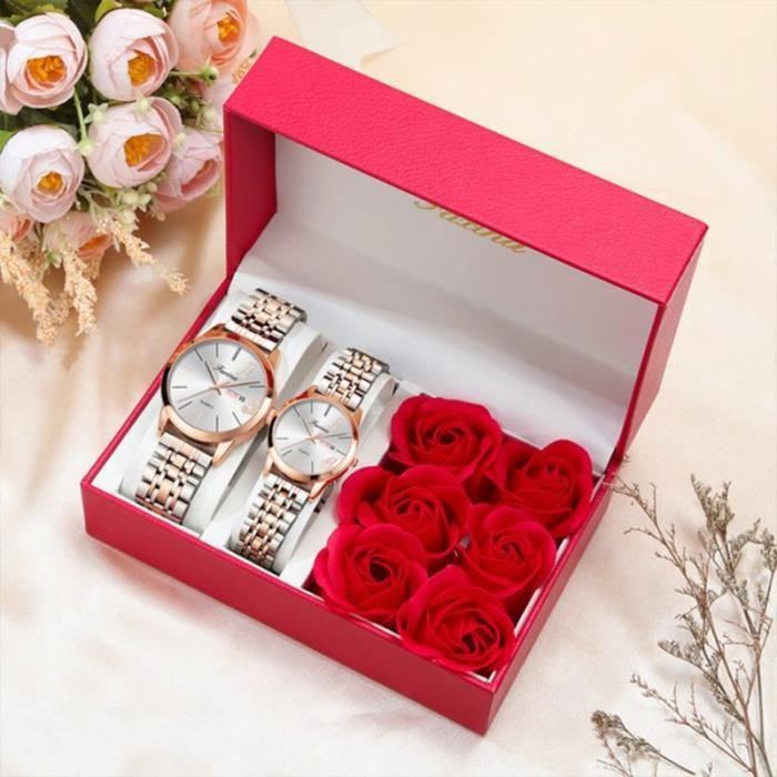 Sharphy Coffret Cadeau Montre Femme-2021 Date Bracelet En Acier Amant ...
