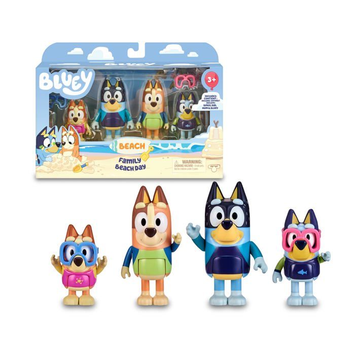 Poupée - BLUEY - Bluey - Family Beach Pack - 4 Figurines - 22,9 x 15 x ...