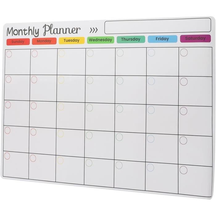 Tableau Blanc Calendrier Réfrigérateur Calendrier Calendrier ...