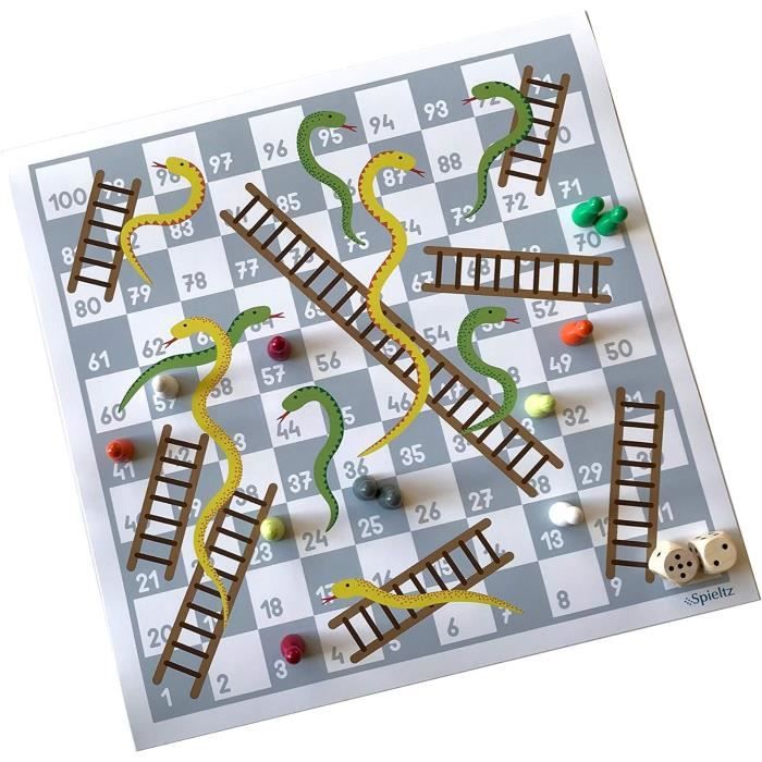 Jeu de Société Serpents et Échelles - Spi z - Grand-Grand - Lavable ...