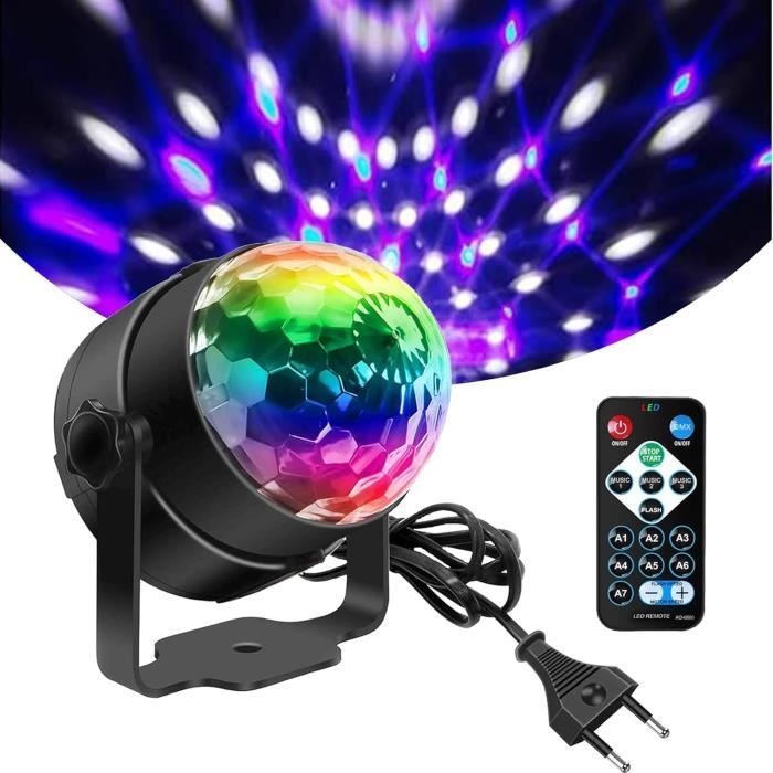 Boule Disco,360° Rotative Boules à Facette Commande Vocale Lampe de ...