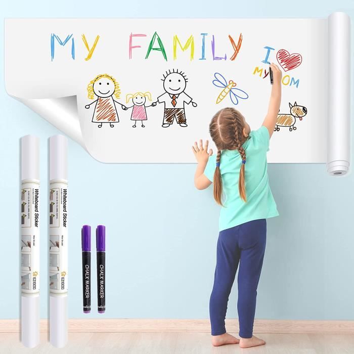 Tableaux Blancs – Papier Autocollant Sticker Tableau Blanc Adhesif 60 X ...