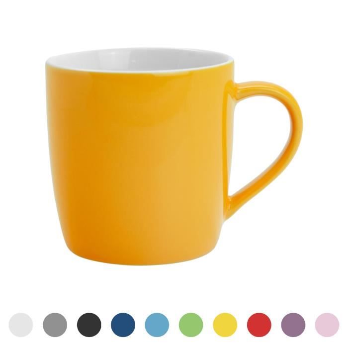 Tasse à thé-café en céramique - coloré-moderne - jaune - 340 ml ...