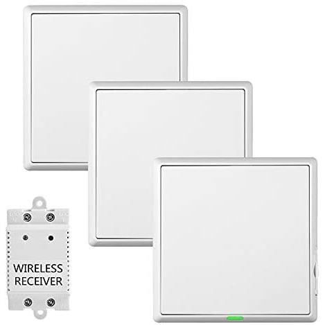 Interrupteur sans fil avec récepteur LED, 60 mètres en extérieur, 10 ...