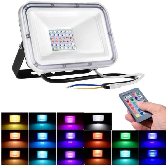 PROJECTEUR EXTERIEUR Projecteur LED RGB 30W Projecteur Dimmable 16 ...