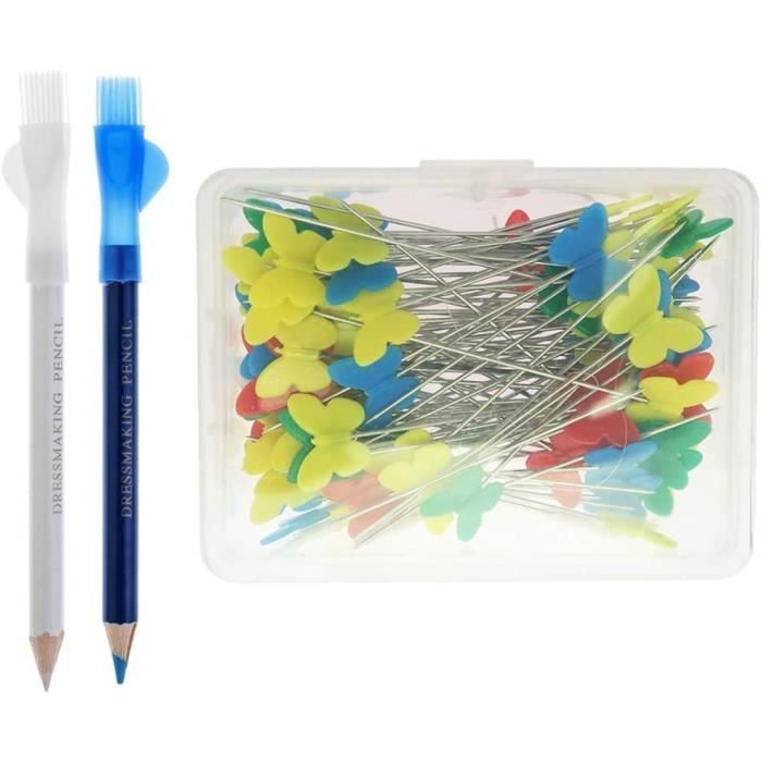 102 Pcs-Lot épingles à Coudre Tête Plate Papillon pour Couturière ...
