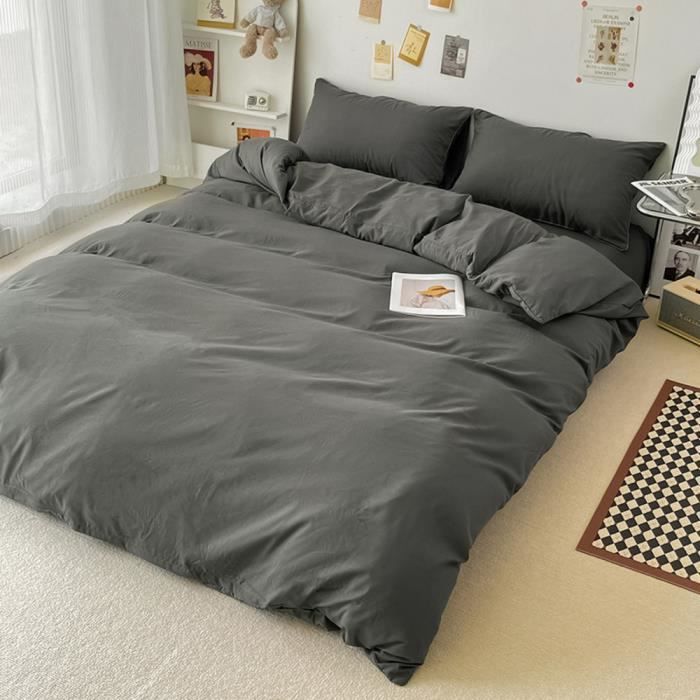 Couvre lit, simple, couleur unie, en épaissi givré, quatre de lavé ...