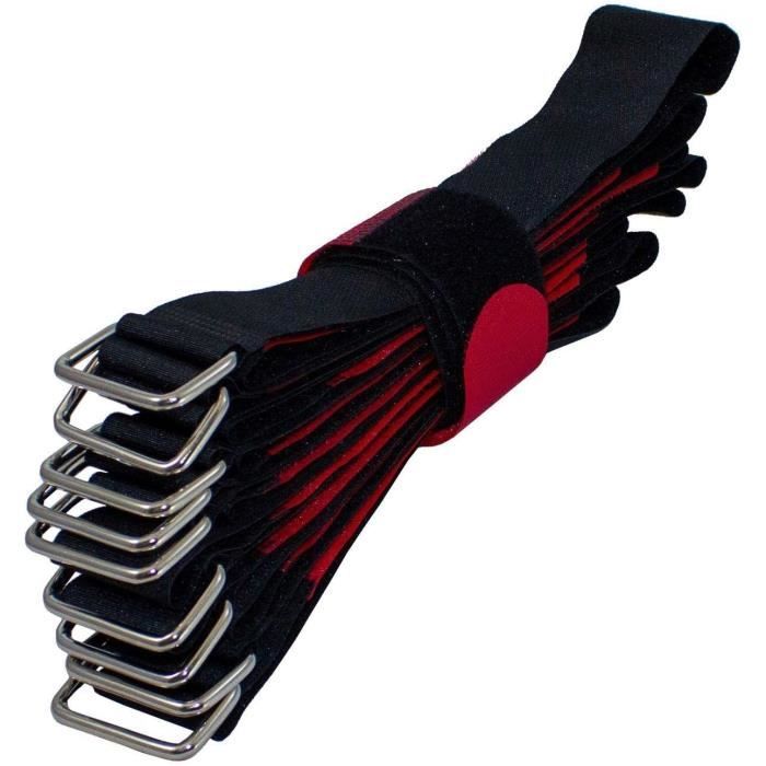 10X Attaches Hook+Loop 800X38Mm Normal Noir Rouge - Attaches-Câbles ...