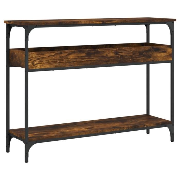 Table Console - DIOCHE - Console Extensible - Chêne Fumé - 100x29x75 cm ...