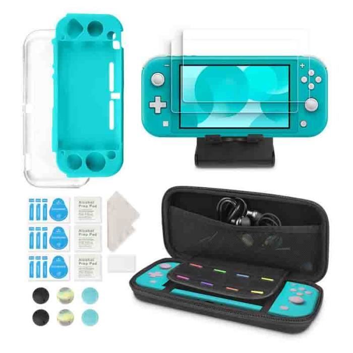 Kit d'Accessoires 6-en-1 - NS - Switch Lite - Étui de Transport - Protecteurs d'Écran - Support ...