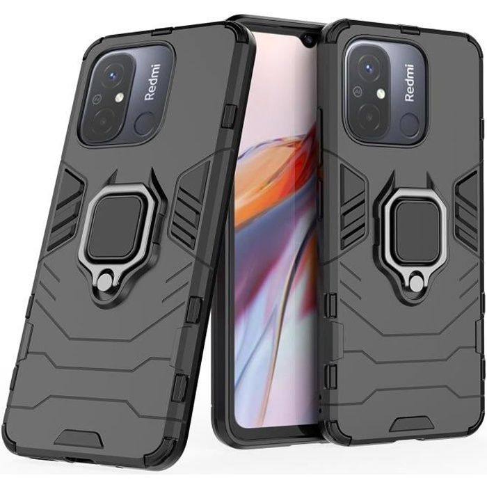 Coque antichocs - Xiaomi - Redmi 12C - Noir - 2 vitres en verre trempé ...