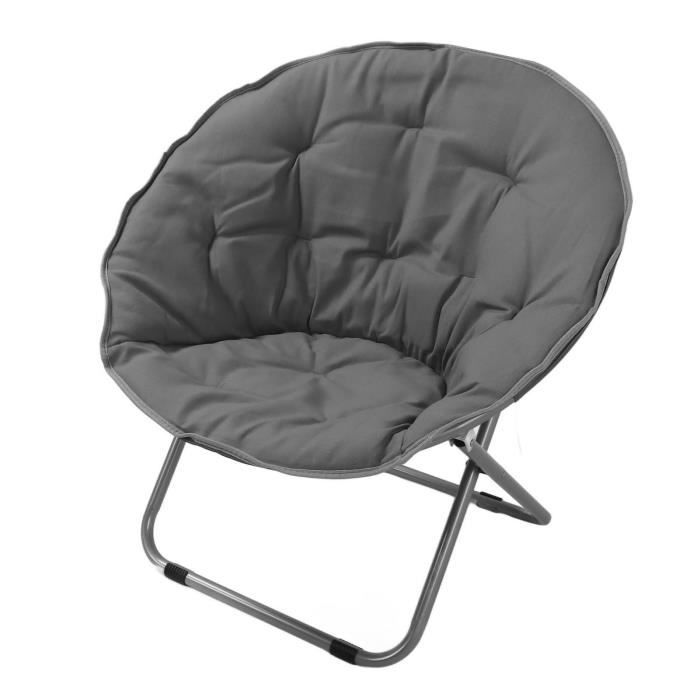 Chaise pliante - QIILU - Ronde - Coussin spacieux - Pliable et portable ...