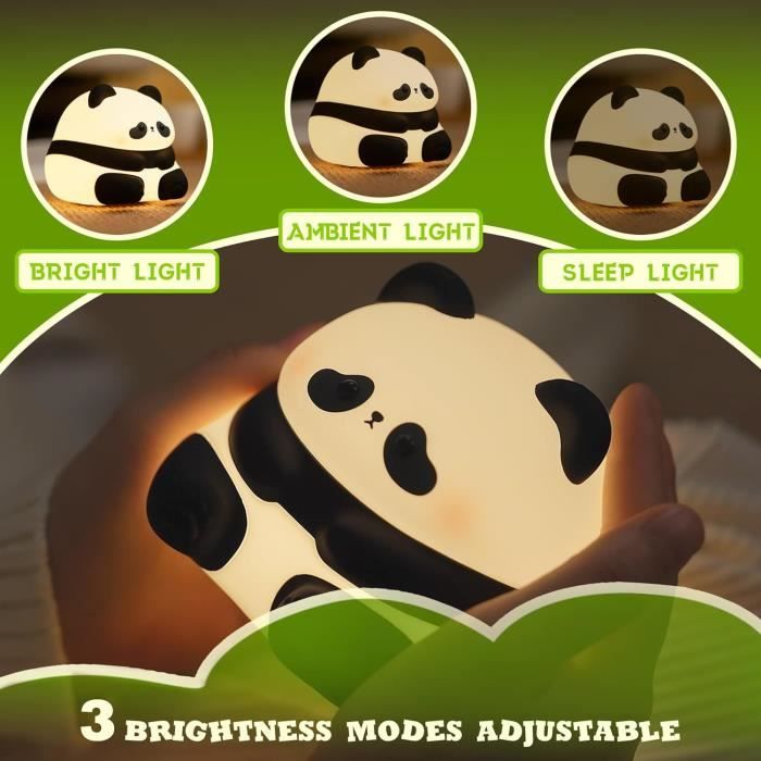 Panda - Veilleuse En Silicone - 3 Niveaux De Luminosité - Minuterie De ...