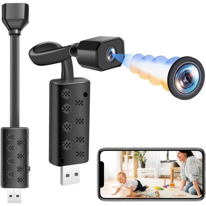 Caméra Cachée Wifi Usb, Mini Caméra Espion Wifi Hd 1080P Caméra Cachée ...