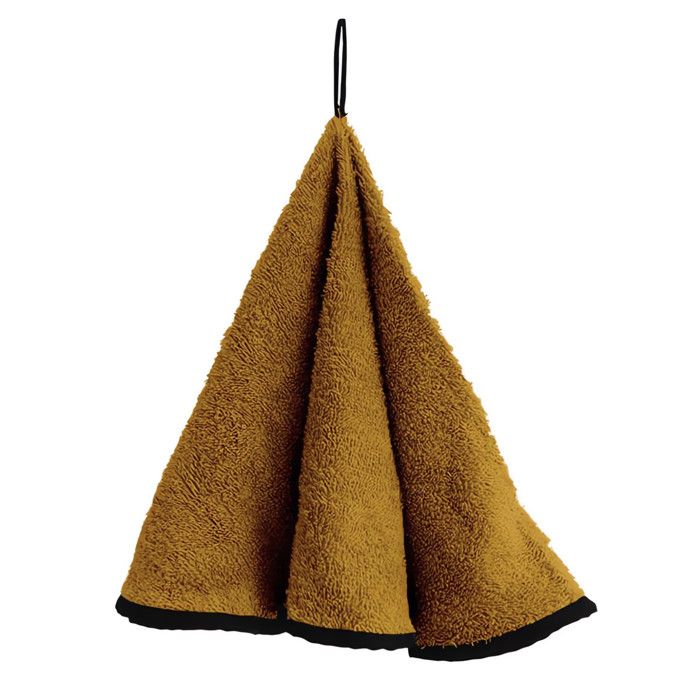 Torchon rond en coton EPONGE jaune, par Soleil d'ocre - Cdiscount Maison