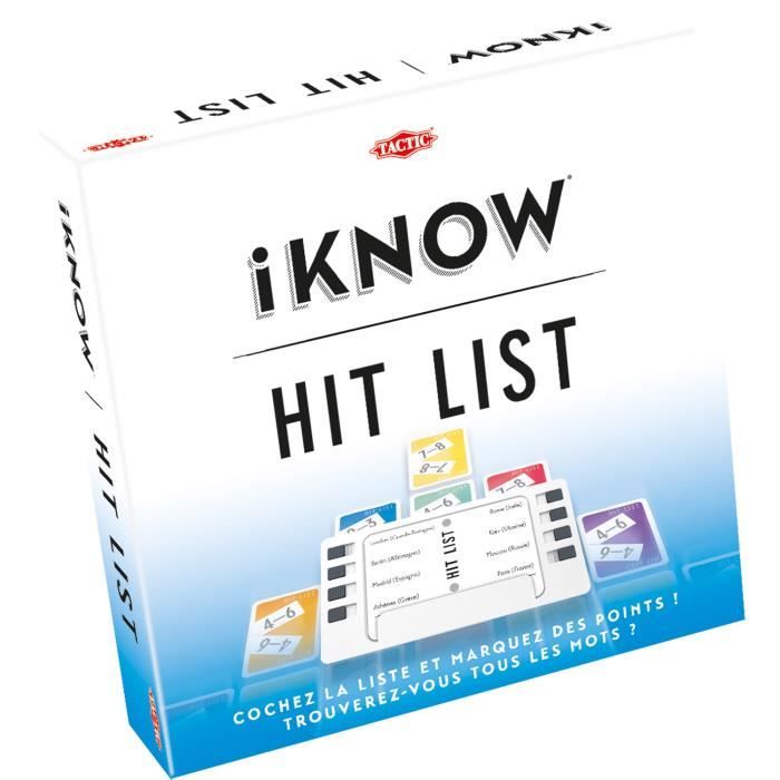 Jeu de société - TACTIC - iKNOW Hit List - Pour enfants - Blanc et bleu ...