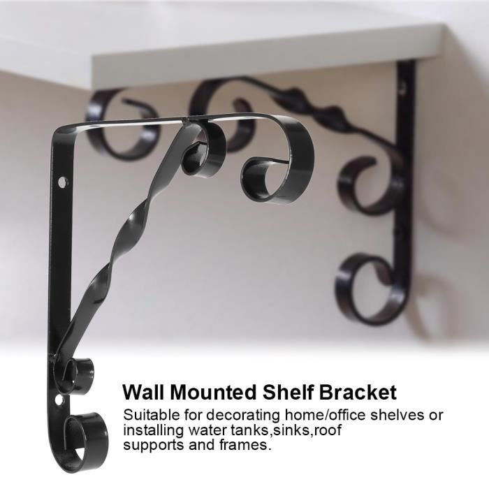 Tbest Support d'étagère mural Wall Mounted Shelf Metal L Shape Shelf ...
