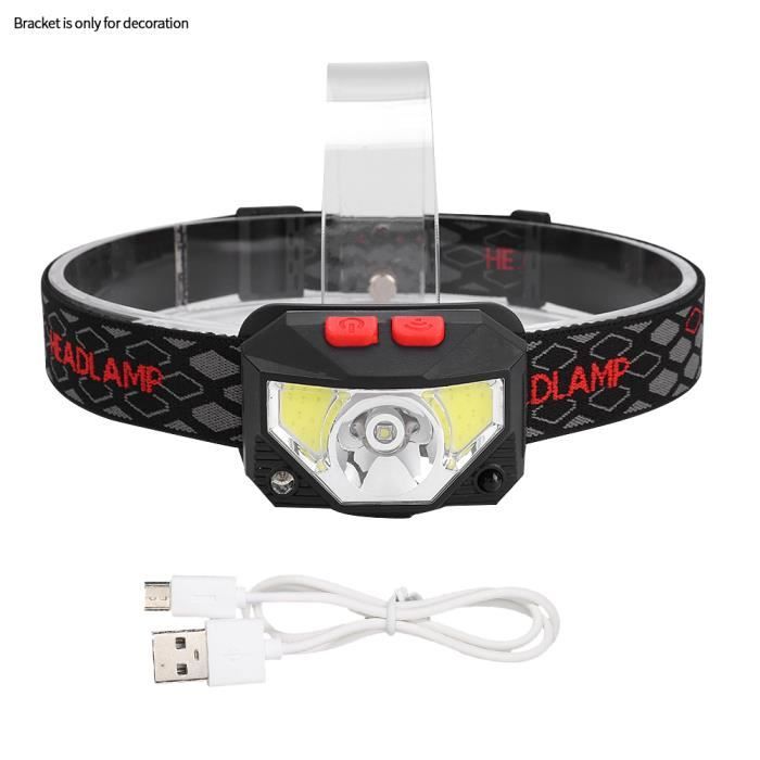 TMISHION Lampe frontale LED rechargeable Lumière rechargeable de bandeau d'induction de vague de ...