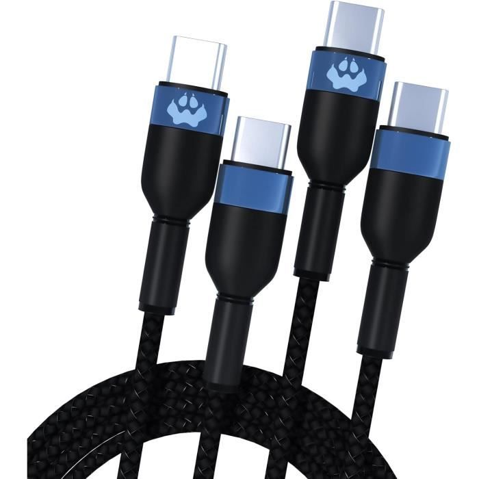 Lots De 2 Usb C 2M Câble De Chargement Type C Chargement Rapide Câble ...