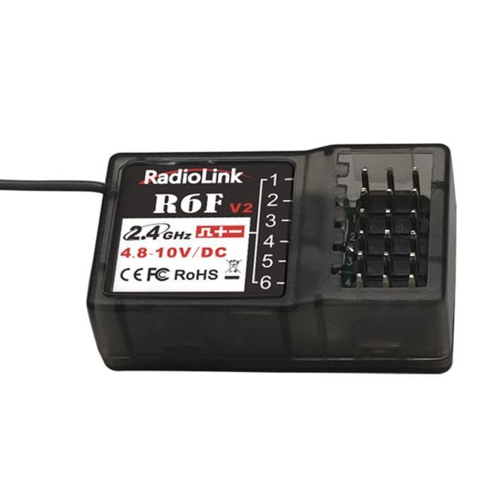 2.4G 6 Canal R6F Récepteur 3V-12V Compatible avec RC6GS V2/RC4GS V2/RC6GS RC3S RC4G T8FB Radio ...
